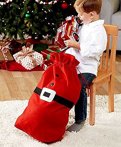 Set of 3 Large Fabric Santa Sacks