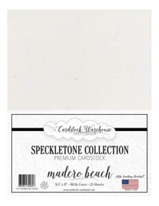 madero beach speckletone 100% recycled cardstock paper - 8.5 x 11 inch - premium 80 lb. cover - 25 sheets