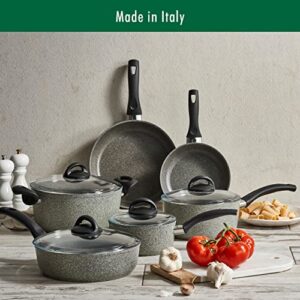 BALLARINI Parma by HENCKELS 10-pc Nonstick Pot and Pan Set, Made in Italy, Set includes fry pans, saucepans, sauté pan and Dutch oven with lid