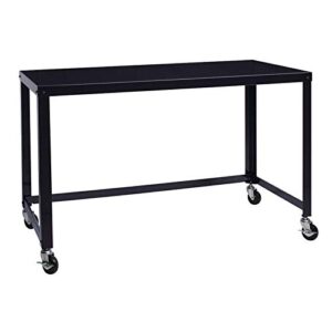 hirsh ready-to-assemble 48-inch wide mobile metal desk black