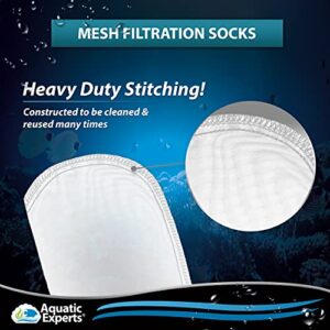 Aquarium Mesh Filter Socks - 4 Inch Ring, 200 Micron, Custom Made, Made in The USA (4" x 8" - 2 Pack)