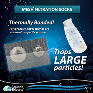 Aquarium Mesh Filter Socks - 4 Inch Ring, 200 Micron, Custom Made, Made in The USA (4" x 8" - 2 Pack)