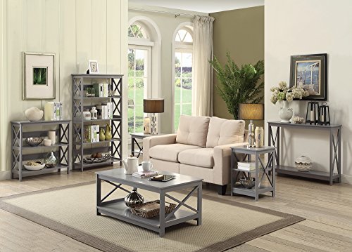 Convenience Concepts Oxford End Table with Shelves, Gray