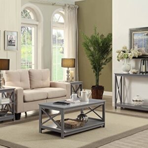 Convenience Concepts Oxford End Table with Shelves, Gray