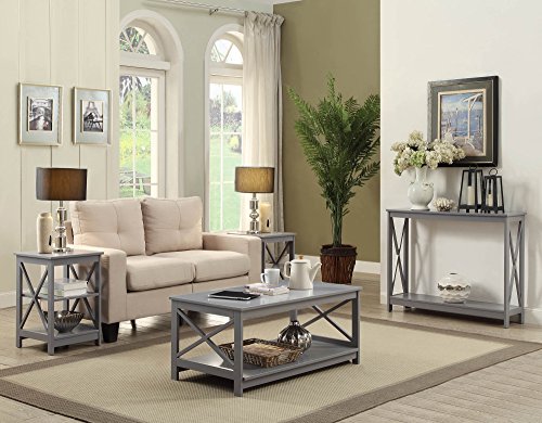 Convenience Concepts Oxford End Table with Shelves, Gray