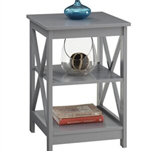 Convenience Concepts Oxford End Table with Shelves, Gray