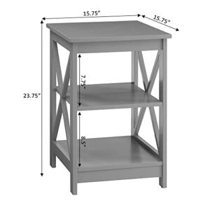 Convenience Concepts Oxford End Table with Shelves, Gray