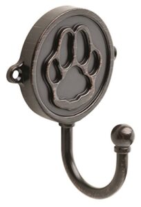 franklin brass paw print hook wall hooks, bronze, fbpawhk-vbr-c