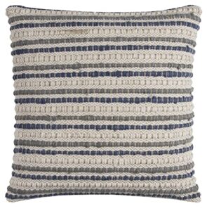 rizzy home t11561 decorative pillow, 20"x20", blue/white/gray