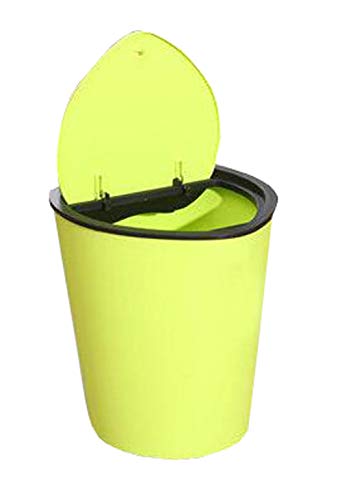 MYtodo Heart-Shaped Push flip Trash can with a lid (Green)