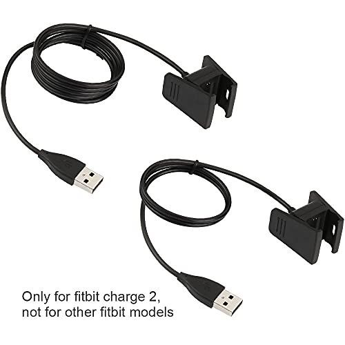 Temery Fitbit Charge 2 Charger - 2Pcs Replacement USB Charger Charging Cable for Fitbit Charge 2 with Cable Cradle Dock Adapter for Fitbit Charge 2 Smart Watch(3.3 feet +1.6 feet)…