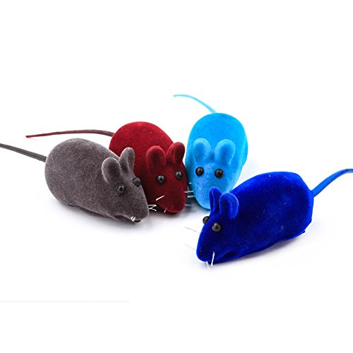 Dog Cat Playing Toy Squeak Noise Toy Lovely Rat Toy Mice False Mouse Bauble 4PCS Multi-colors