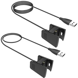 kissmart charger for fitbit charge 2, replacement usb charging cable cord for fitbit charge2 smart wristband (2-pack, 1.8ft & 3.3ft)