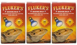 (3 pack) fluker's basking spotlight bulbs for reptiles 100 watt