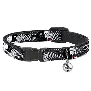 buckle-down breakaway cat collar - lion king scar poses white/black - 1/2" wide - fits 8-12" neck - medium