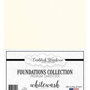 WHITEWASH WHITE 100% Recycled Cardstock Paper - 8.5 x 11 inch Premium 100 lb. Cover - 25 Sheets from Cardstock Warehouse