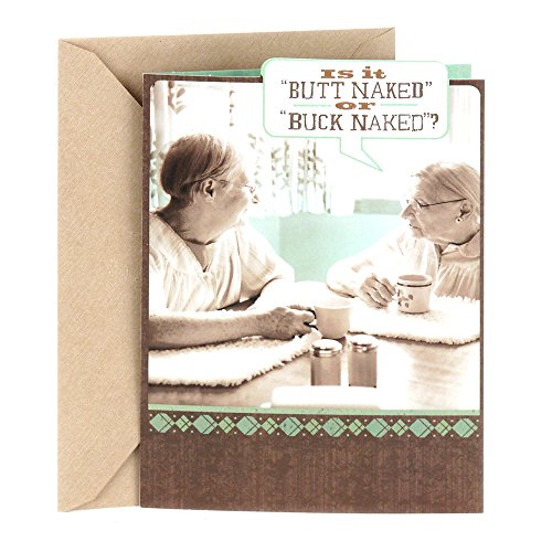 Hallmark Shoebox Funny Birthday Card for Friend, Thank You Card, Friendship Card (Buck Naked) (0349RZF3000)