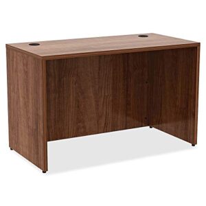 lorell essentials desk, walnut laminate