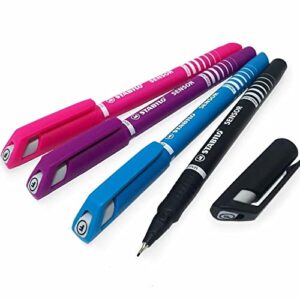 stabilo sensor fineliner - assorted colours, wallet of 4