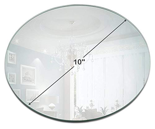 10 Inch Round Mirror Candle Plate Set of 12 - Rounded Edge 1.5 mm - Round Mirrors Trays for Wedding Table Centerpieces, Crafts, Christmas, Party Decor