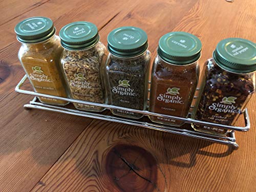 Unum Chrome Wall-Mount/Cabinet Door Spice Rack (x4) – Single Tier Hanging Spice Organizers/Racks - Pantry, Kitchen Wall/Cupboard, Over Stove, and Closet Door Storage – 11 3/8"L x 3"D x 2"H