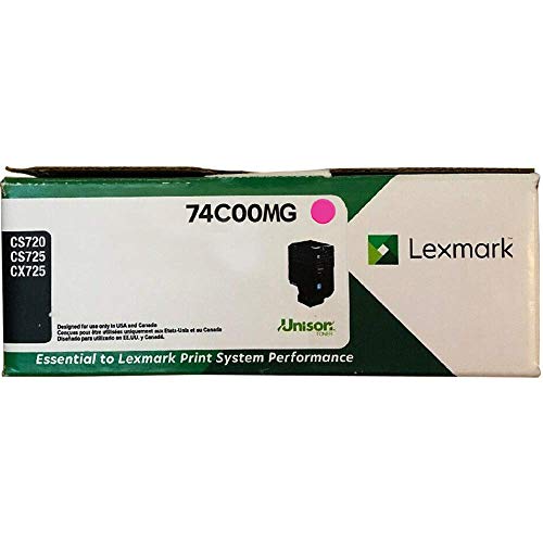 Lexmark 74c00mg Return Program Toner, 3,000 Page-Yield, Magenta