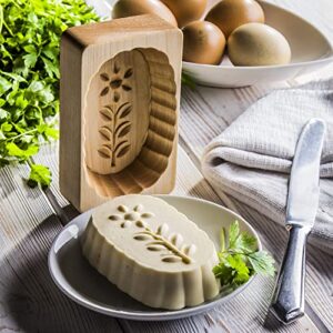 traditional polish dainty flower wooden butter mold