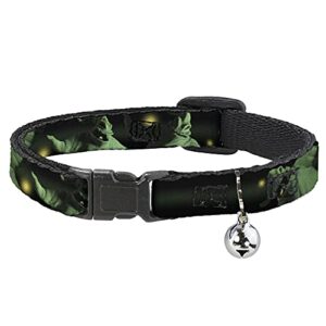 buckle-down breakaway cat collar - oogie boogie 4-poses black/yellow/green - 1/2" wide - fits 8-12" neck - medium