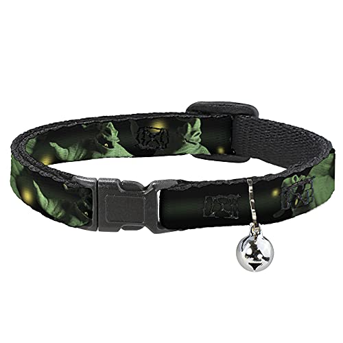 Buckle-Down Breakaway Cat Collar - Oogie Boogie 4-Poses Black/Yellow/Green - 1/2" Wide - Fits 8-12" Neck - Medium