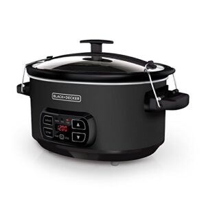 black+decker 7-quart digital slow cooker with chalkboard surface, slate, scd4007