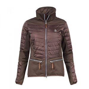 horze crescendo rayna women's hybrid jacket, dark brown, 8