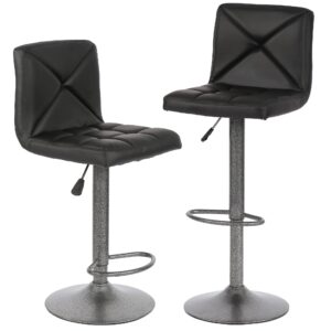 bestoffice bar stools set of 2 counter height swivel stool pu leather modern height adjustable swivel barstools hydraulic chair bar stools