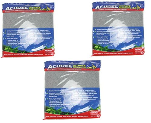 Acurel LLC (3 Pack) Nitrate Reducing Media Pad Aquarium and Pond Filter Accessory, 10-Inch by 18-Inch