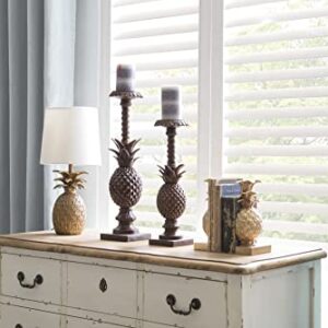 Creative Co-Op Resin Pineapple Table Lamp with Linen Shade, Distressed Gold