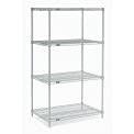 Nexel Chrome Wire Shelving, 30" W X 24" D x 63" H