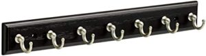 franklin brass key hook rail wall hooks 14 inches, black & satin nickel, fbkeyt7-bse-r