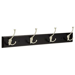 franklin brass fbldft4-bse-r 26.5" rail with 4 light duty flared tri-hooks, black/satin nickel