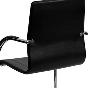 Flash Furniture Siena 4 Pack Black Vinyl Side Reception Chair with Chrome Sled Base