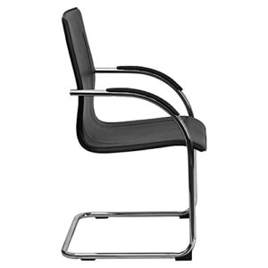 Flash Furniture Siena 4 Pack Black Vinyl Side Reception Chair with Chrome Sled Base