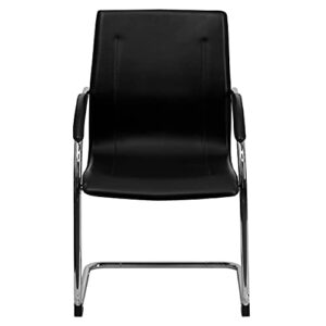 Flash Furniture Siena 4 Pack Black Vinyl Side Reception Chair with Chrome Sled Base