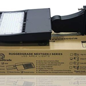 RuggedGrade 150 Watt LED NextGen III Parking Lot Light - 21,000 Lumen - 5000K - ARM Mount - Without photocell