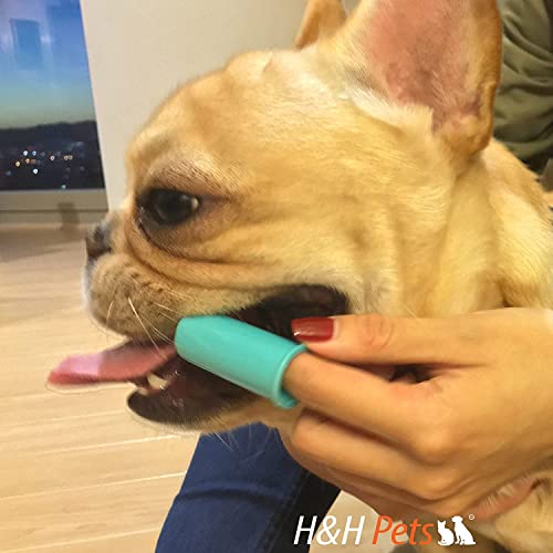 Professional Dog Finger Toothbrush by H&H Pets,Pack of 4