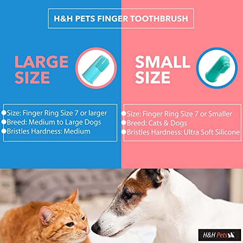 Professional Dog Finger Toothbrush by H&H Pets,Pack of 4