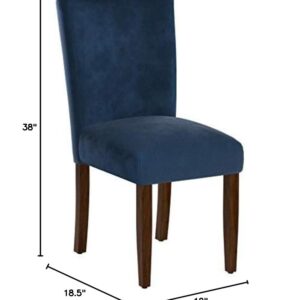 HomePop Parsons Classic Upholstered Accent Dining Chair, Set of 2, Navy Velvet