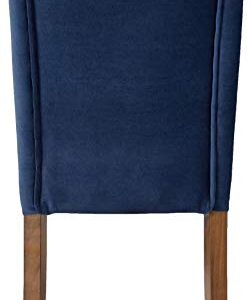 HomePop Parsons Classic Upholstered Accent Dining Chair, Set of 2, Navy Velvet