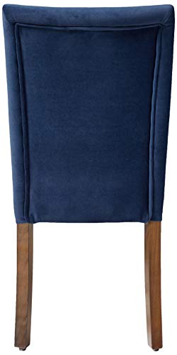 HomePop Parsons Classic Upholstered Accent Dining Chair, Set of 2, Navy Velvet