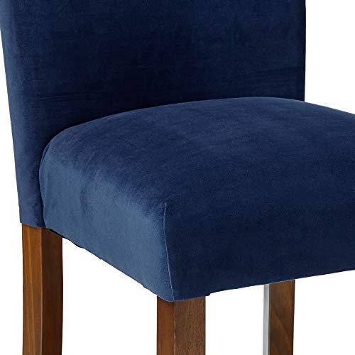 HomePop Parsons Classic Upholstered Accent Dining Chair, Set of 2, Navy Velvet