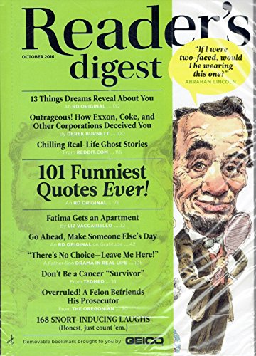 Reader's Digest Magazine - October 2016 - 101 Funniest Quotes