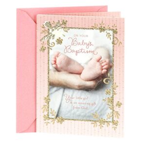 dayspring baptism greeting card for baby girls (baby feet) (0399rza1004)