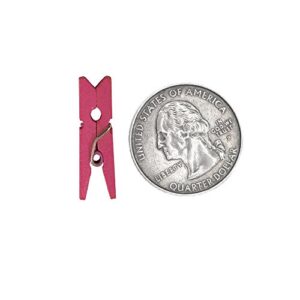 JAM PAPER Wood Clip Clothespins - Medium - 1 1/8 Inch - Fuchsia Pink - 50 Clothes Pins/Pack